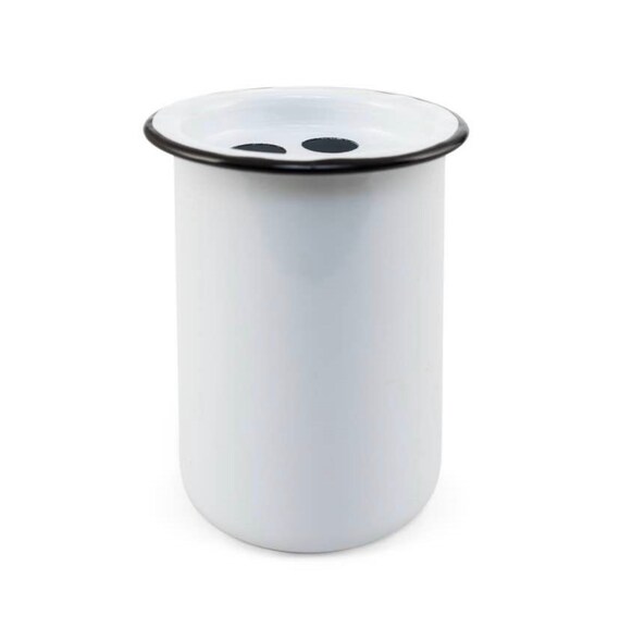 Toothbrush Holder Enameled Metal Removable top for easy | Etsy