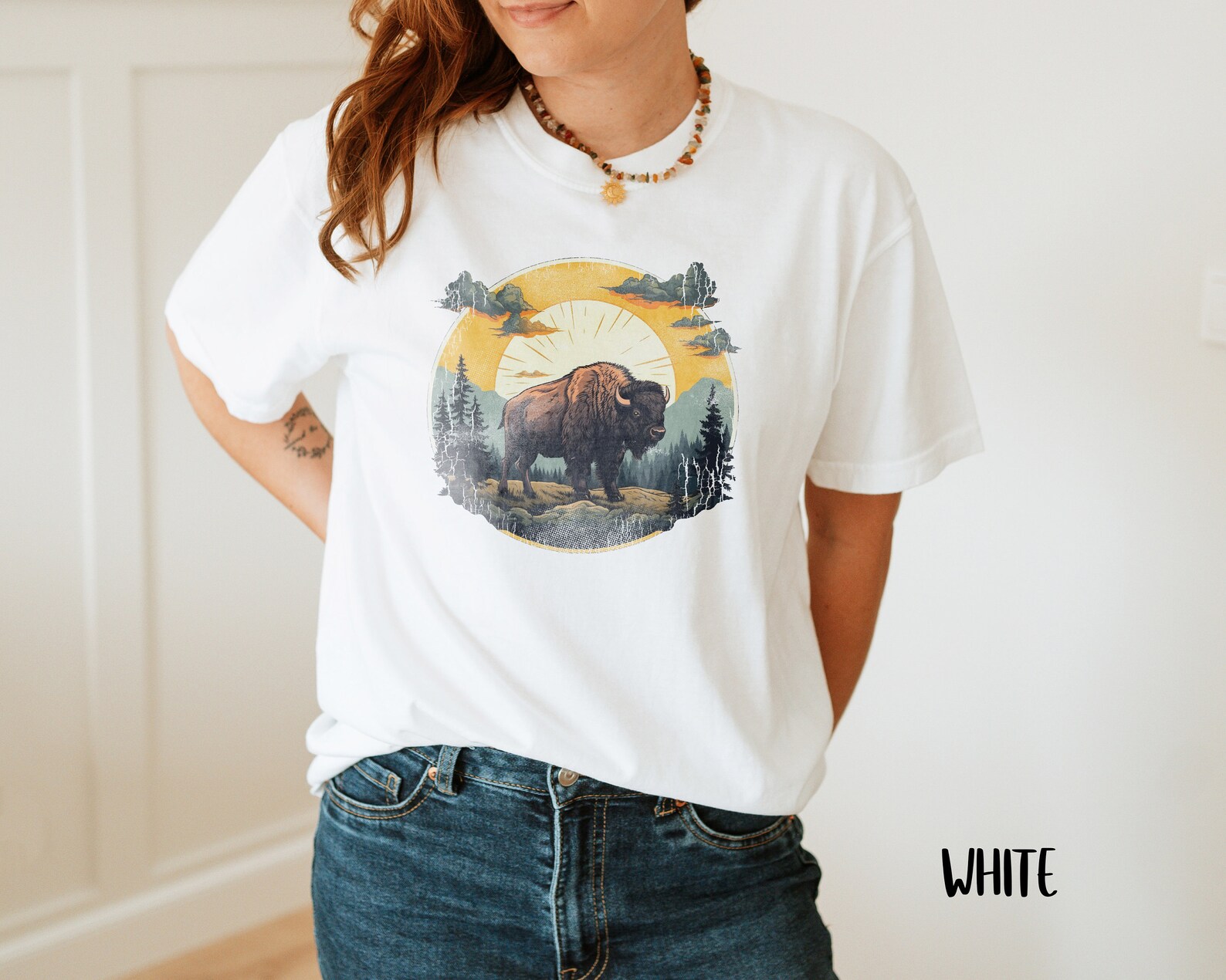 Bison Shirt, Comfort Colors Tee, Graphic Buffalo Tshirt, Vintage ...