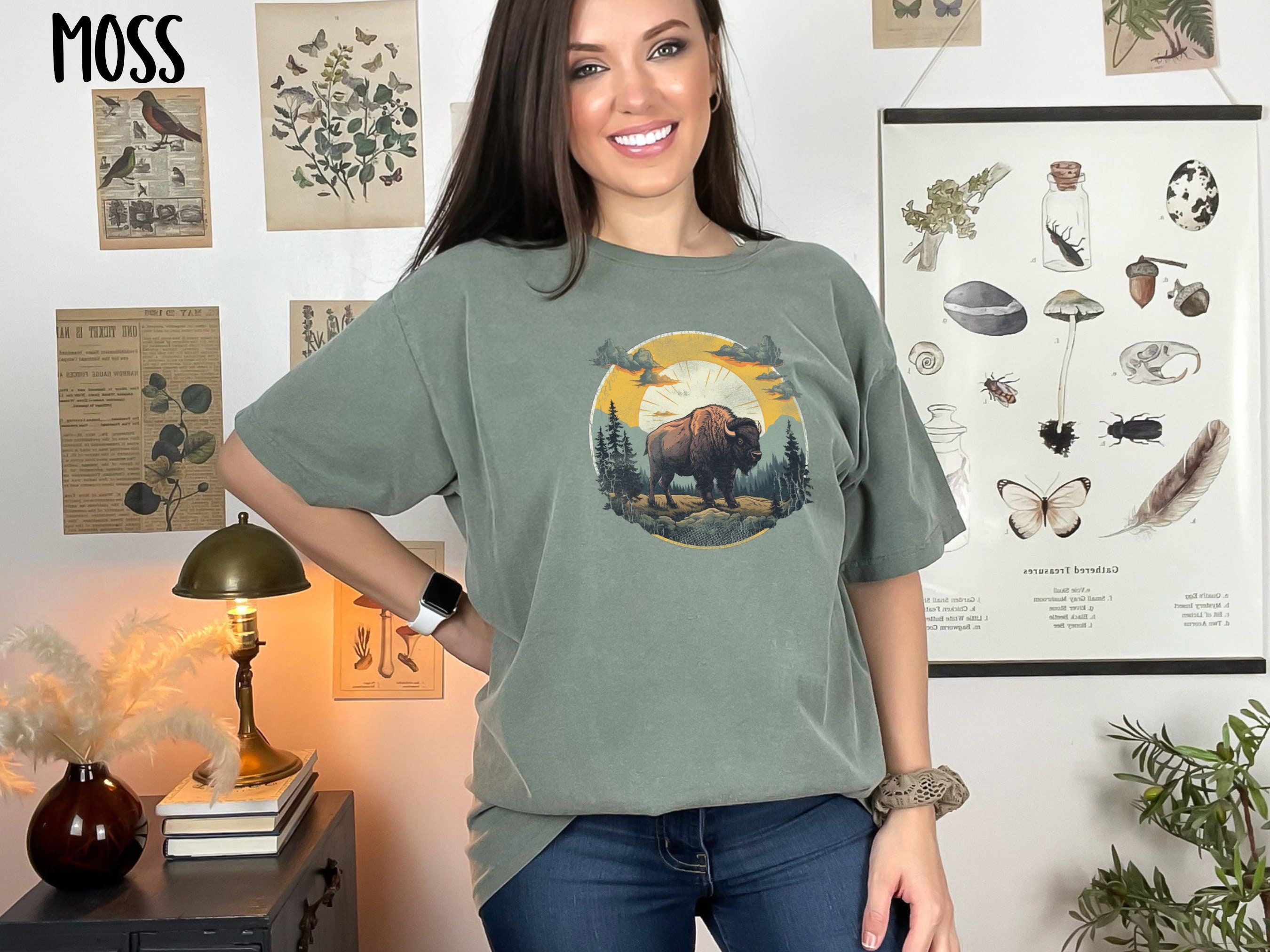Bison Shirt, Comfort Colors Tee, Graphic Buffalo Tshirt, Vintage ...
