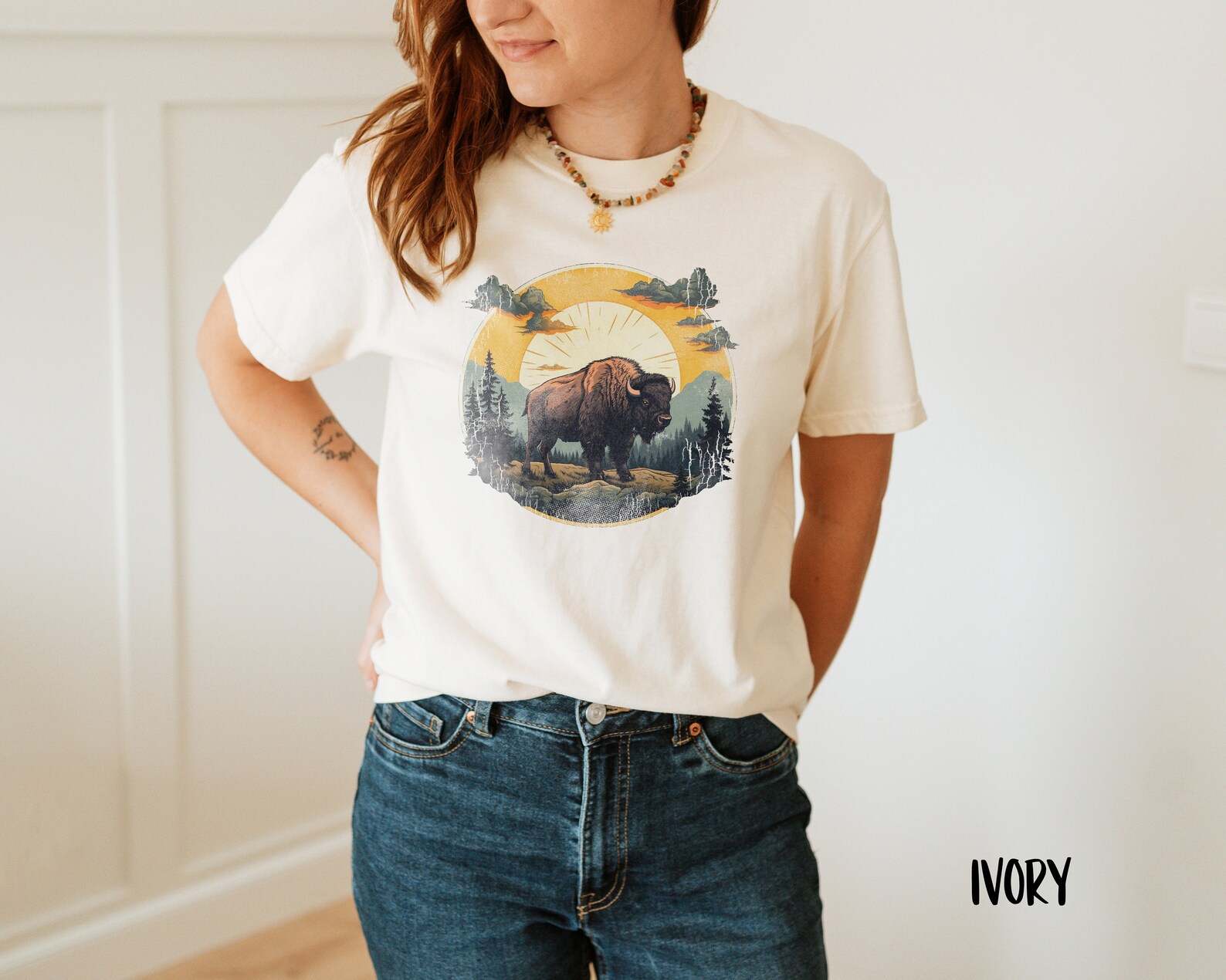 Bison Shirt, Comfort Colors Tee, Graphic Buffalo Tshirt, Vintage ...