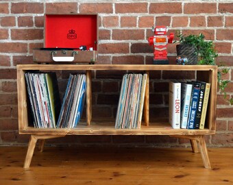 Mid Century Modern Vinyl Storage Unit With Hairpin Legs and - Etsy