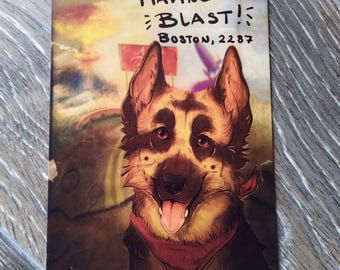 German Shepherd Dogmeat Fallout Postcard Mini Art Print - Etsy