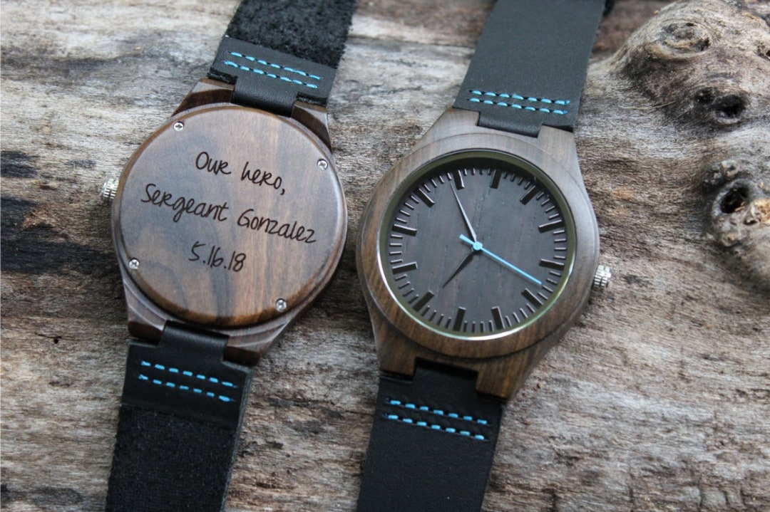 Personalized Police Officer Wood Watch, Engraved Leather Band Gift - Etsy