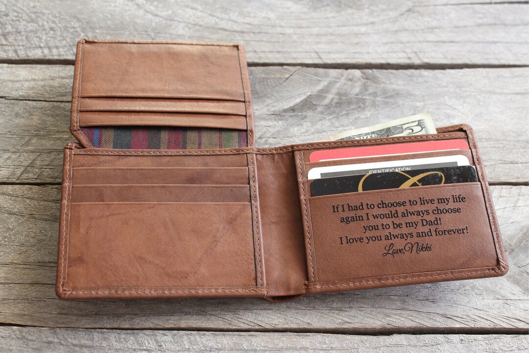 Men's Leather RFID Wallet: Custom Engraved Bifold Gift - Etsy