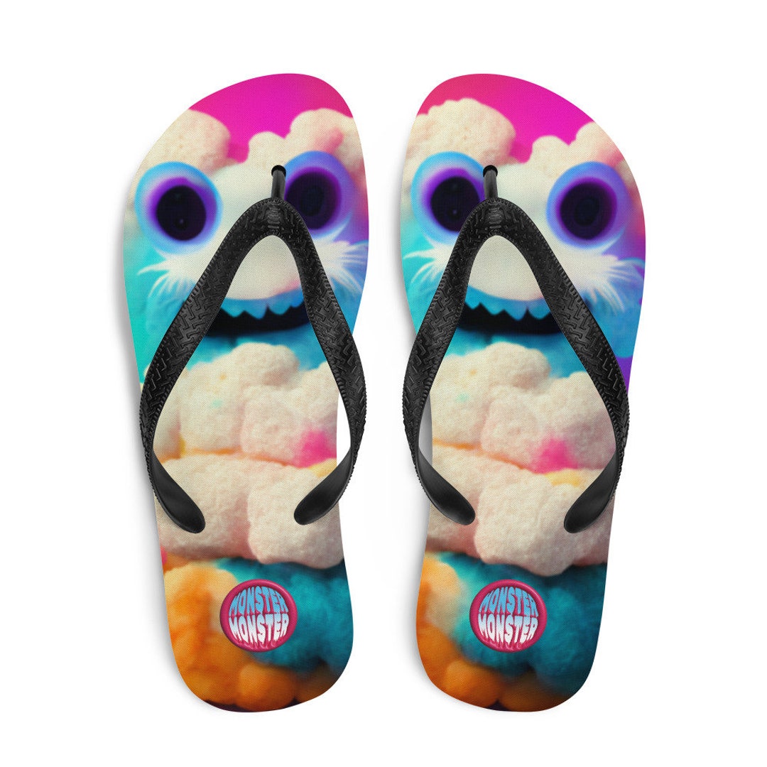 Neo-marshmallow Monster Flip-flops - Etsy