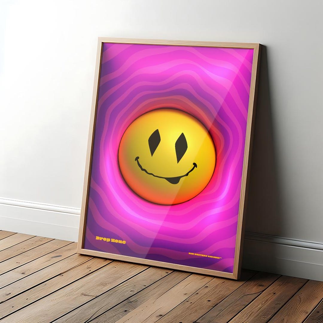 Hypnotic Psychedelic Poster - Drop Zone - Psychedelic Wall Art - Giclée ...