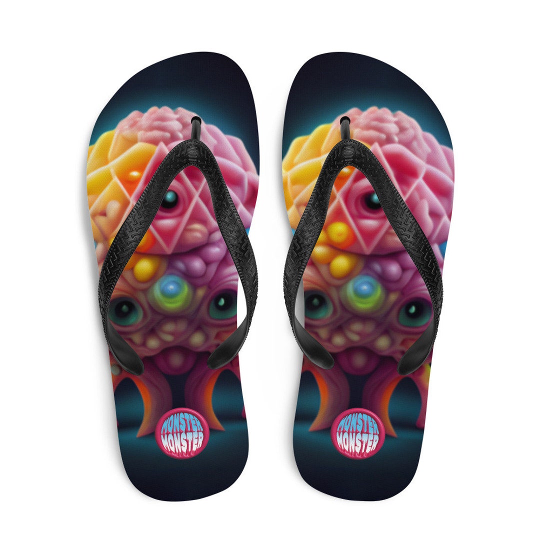 Multi-dimensional Brain Monster Flip-flops - Etsy