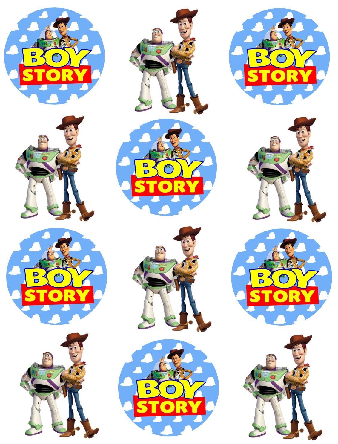 Toy Story Cupcake Toppers for Baby Showers or Birthdays Boy Story, Boy ...