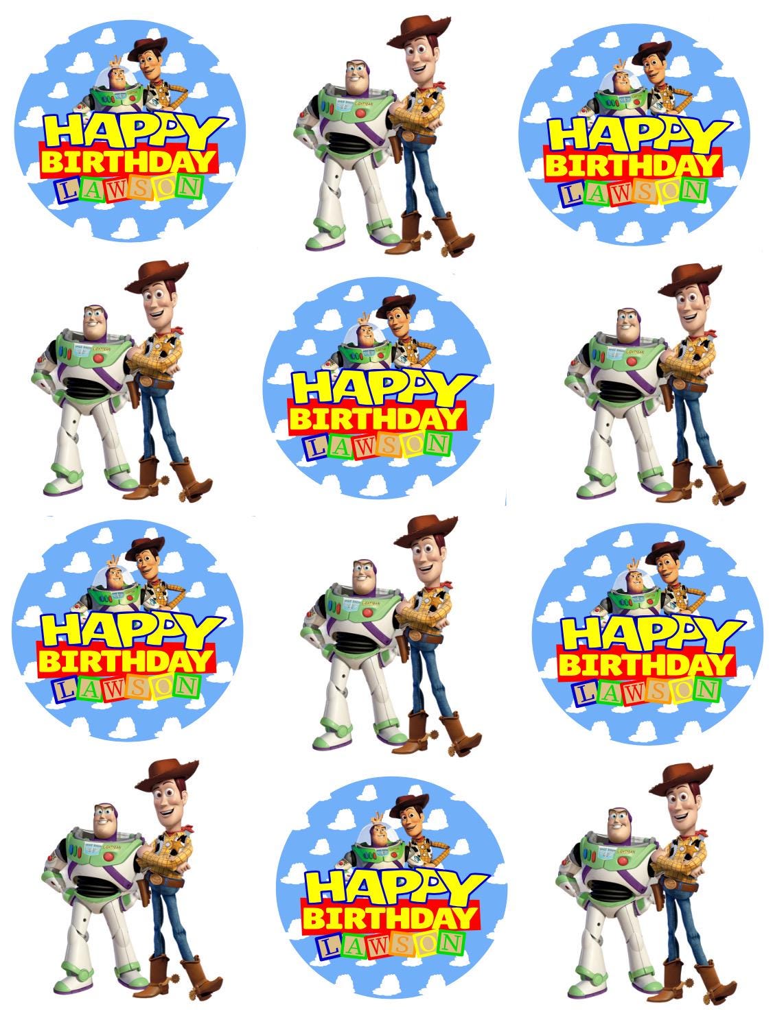 Toy Story Cupcake Toppers for Baby Showers or Birthdays Boy Story, Boy ...