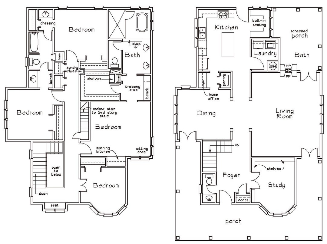 Custom Architectural Drafting Service -example Floor Plans and ...