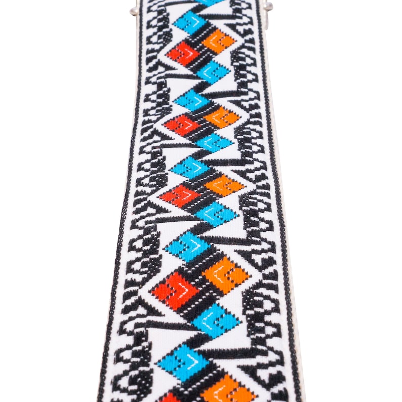 Black & Blue Argyle Vintage Ribbon Guitar Strap | Etsy