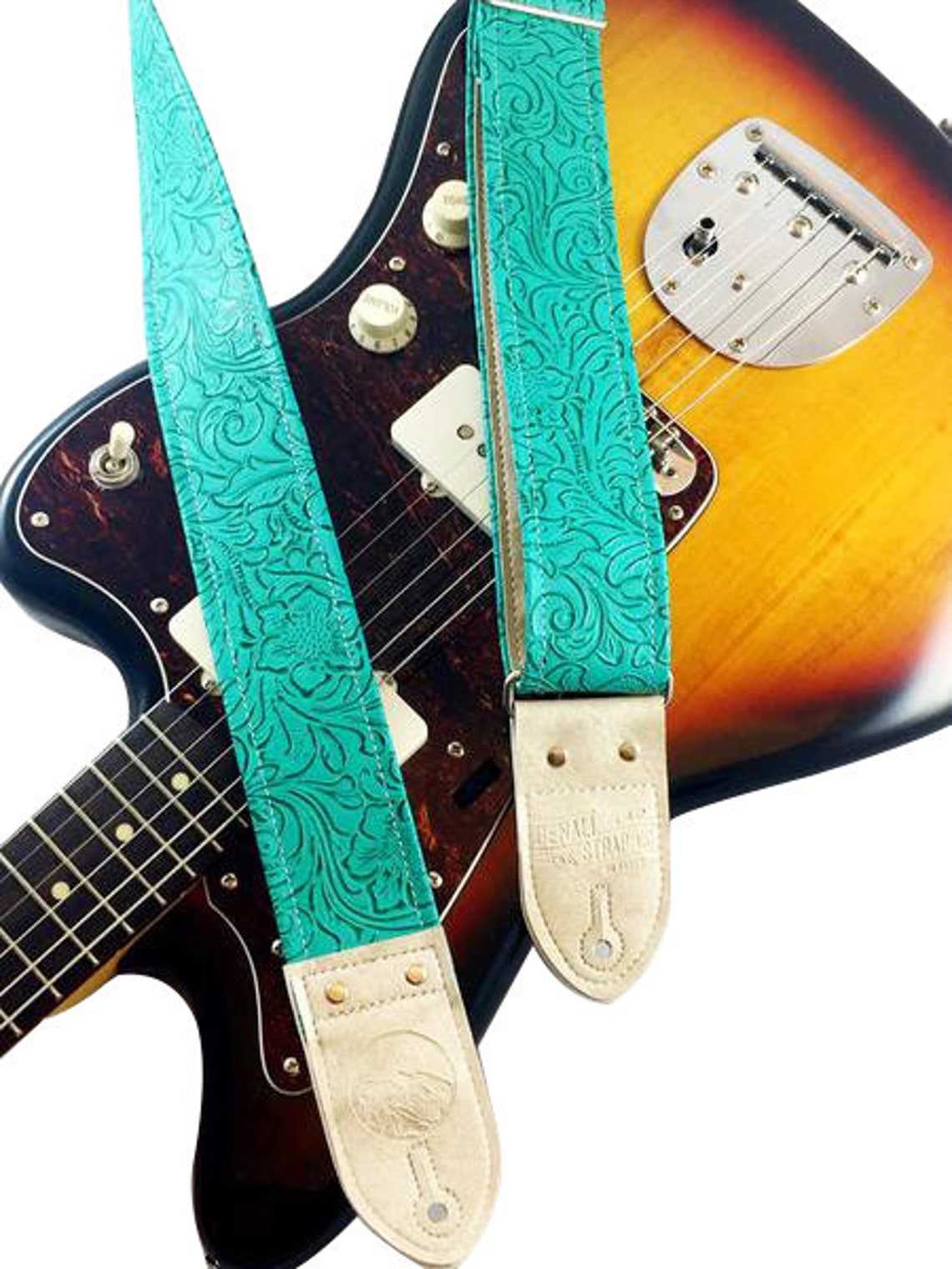 Turquoise Western Vinyl Guitar Strap - Etsy