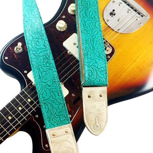 Turquoise Western Vinyl Guitar Strap - Etsy