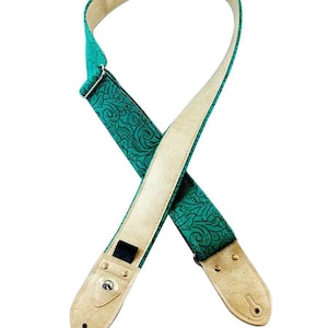 Turquoise Western Vinyl Guitar Strap - Etsy
