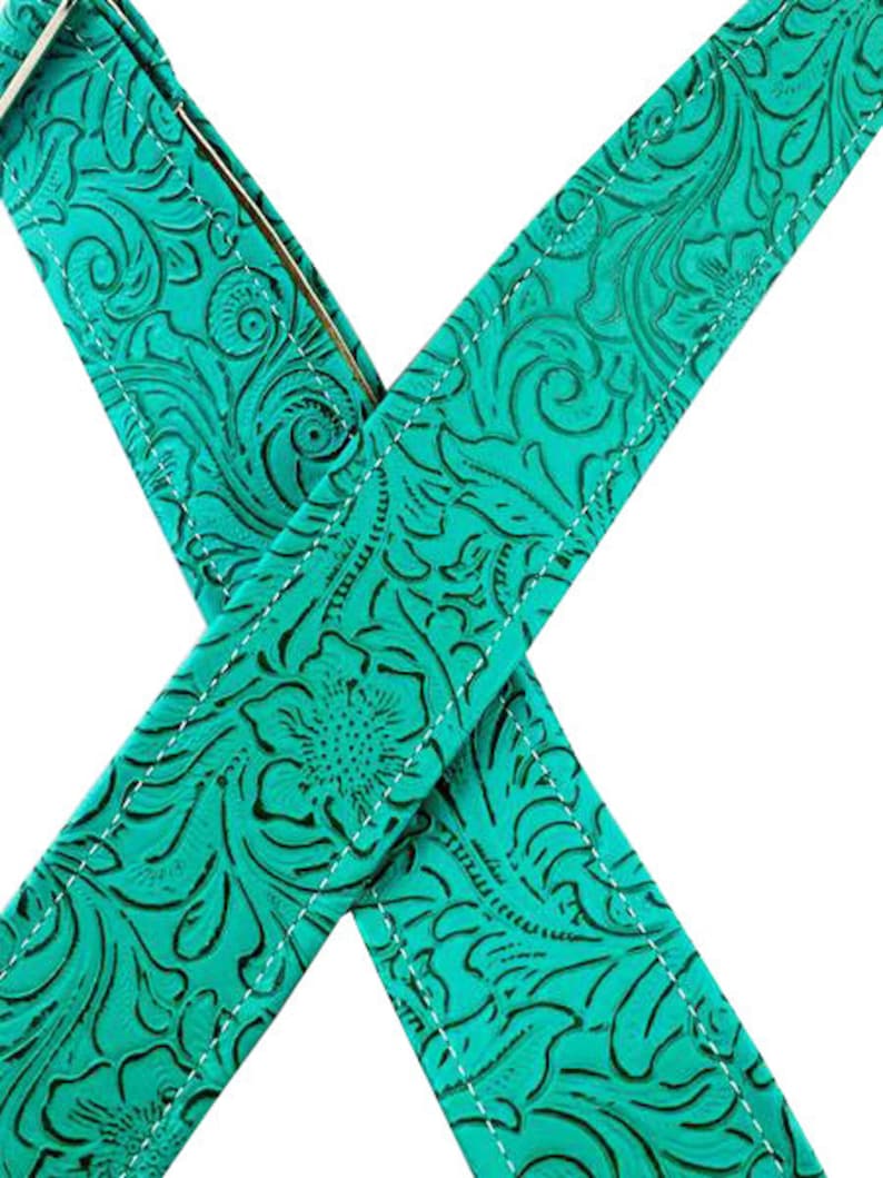 Turquoise Western Vinyl Guitar Strap - Etsy