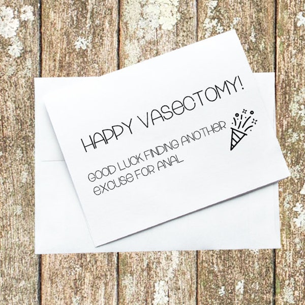 Vasectomy Greeting Card - Etsy