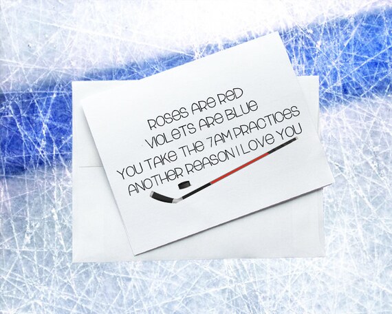 Greeting Card Hockey Poem | Etsy