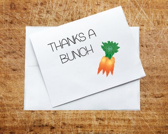 Thanks a Bunch Carrot Handmade Greeting Card Fun Colorful Bunch of ...