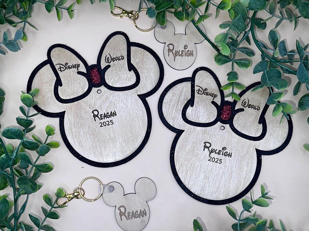 Personalized Mouse Head Keychain | Engraved Wood Disney Gift - Etsy