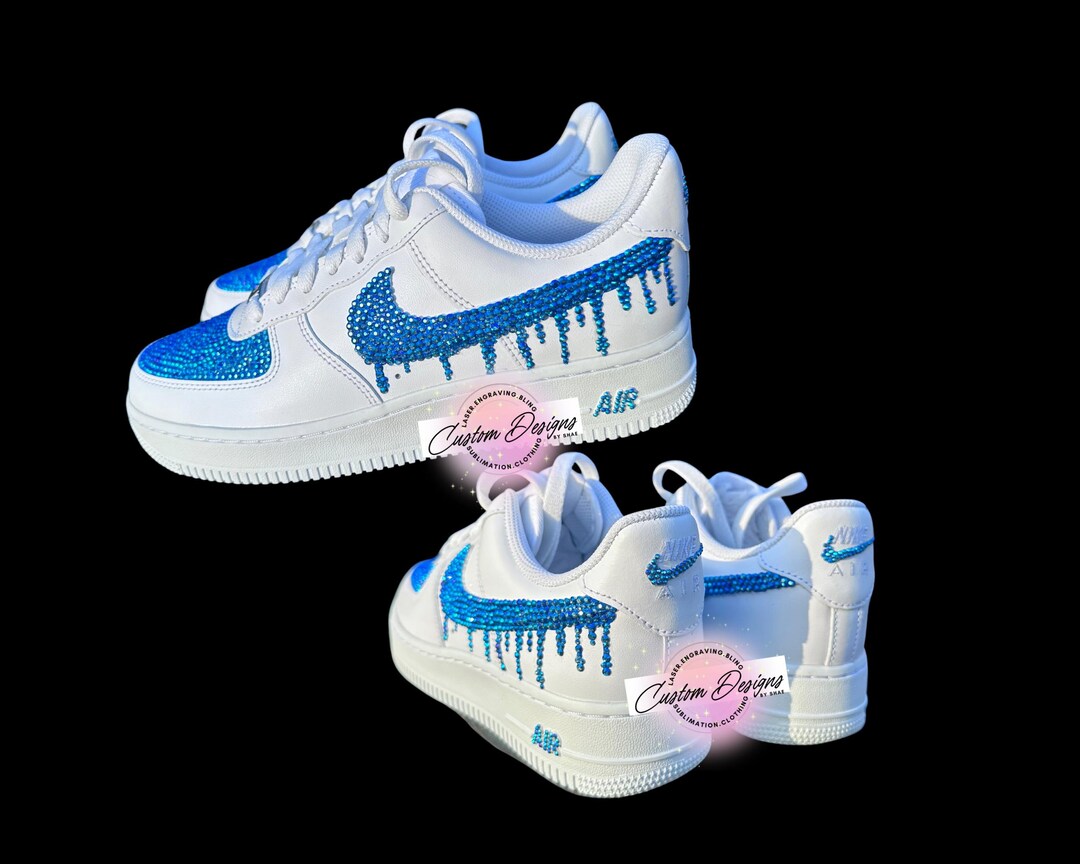 Custom Drip Rhinestone Nike Air Force 1 Sneakers - Etsy