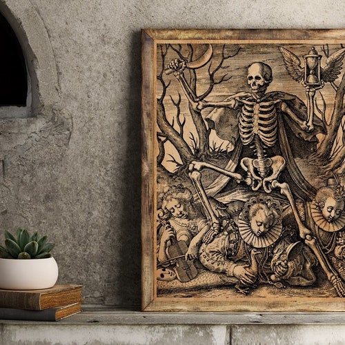 Memento Mori Skeleton Poster Medieval Art Occult Poster - Etsy