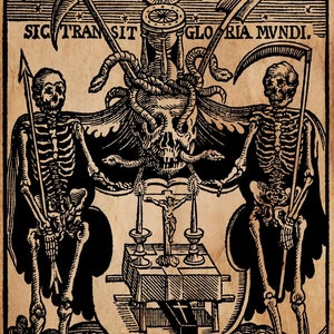 Memento Mori, Skeleton Poster, Medieval Art, Occult Poster, Art Print ...