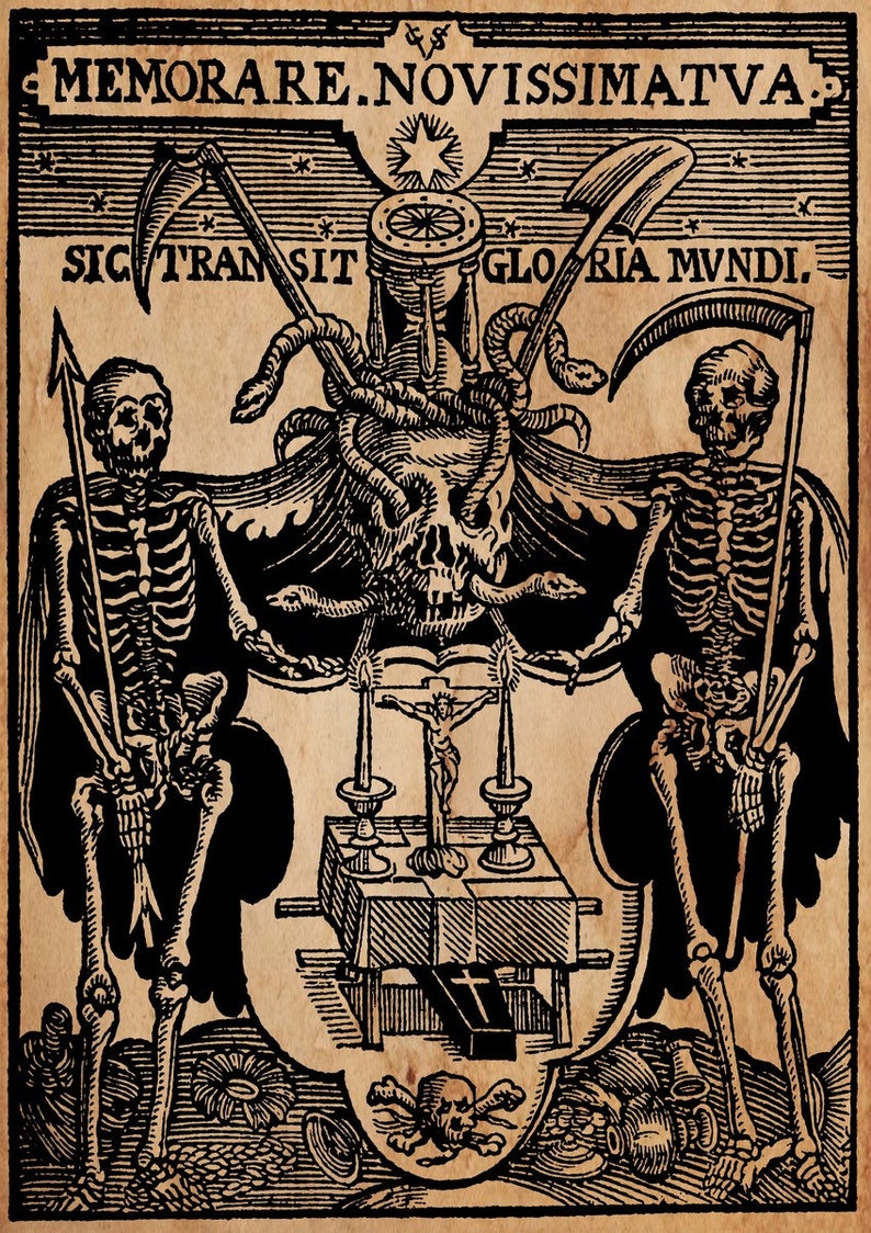 Memento Mori, Skeleton Poster, Medieval Art, Occult Poster, Art Print ...
