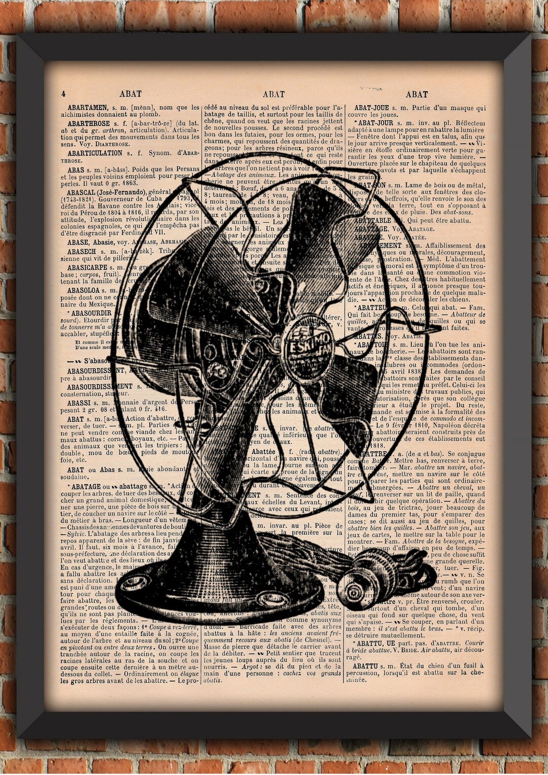 Electric Fan Propeller, Steampunk Poster, Retro Machine, Vintage Art ...