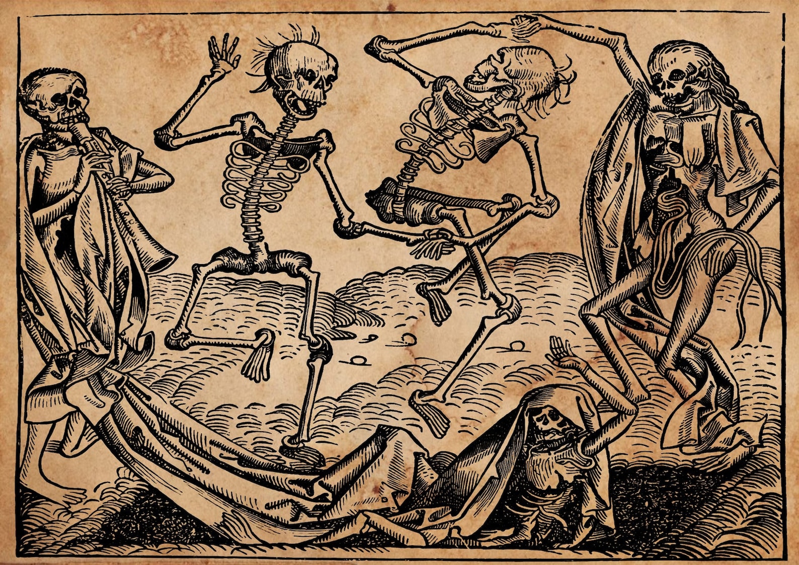 Dancing Skeleton Memento Mori Skeleton Poster Medieval Art - Etsy