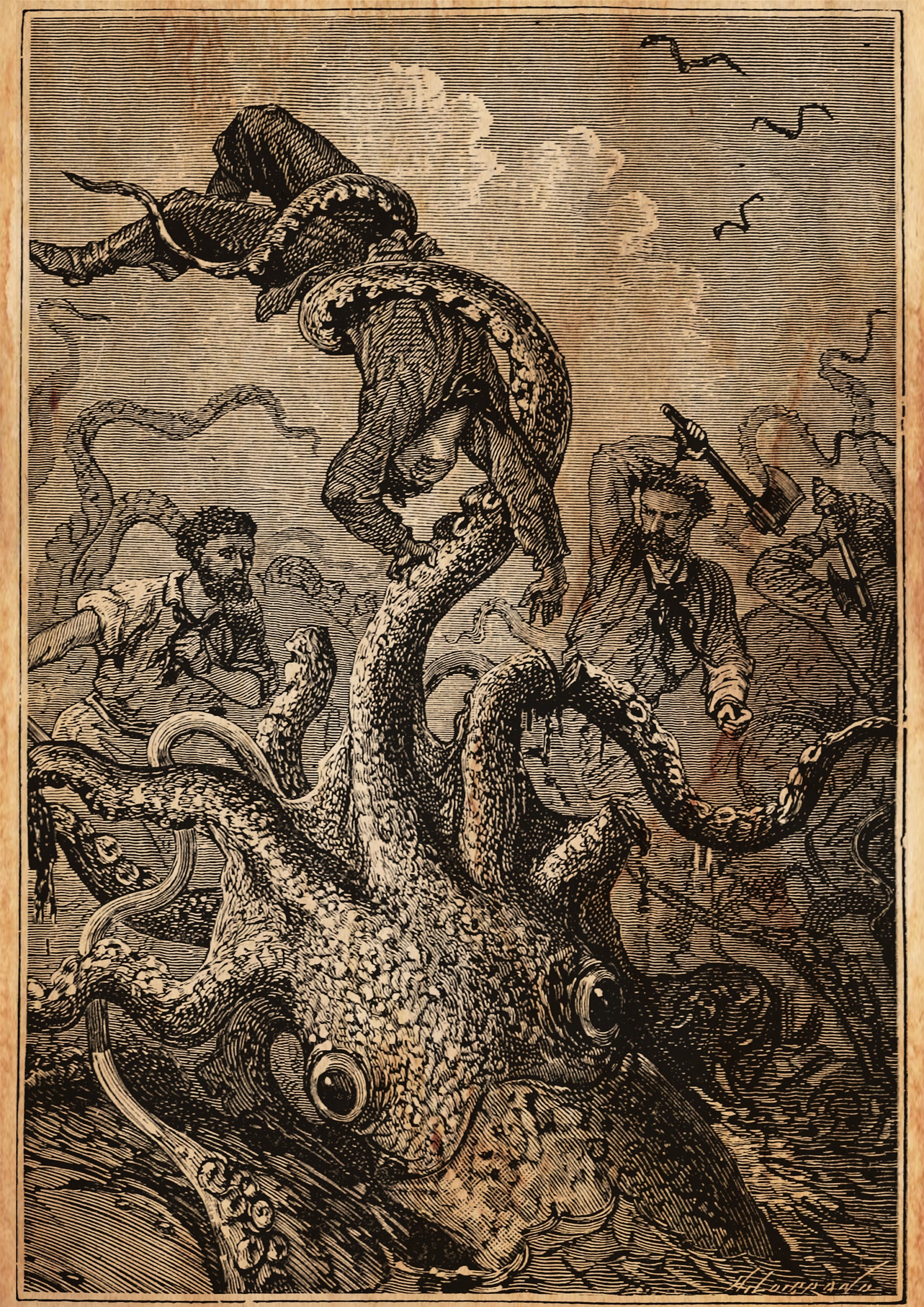 Giant Octopus Poster Octopus Attack KRAKEN Tentacle Art - Etsy