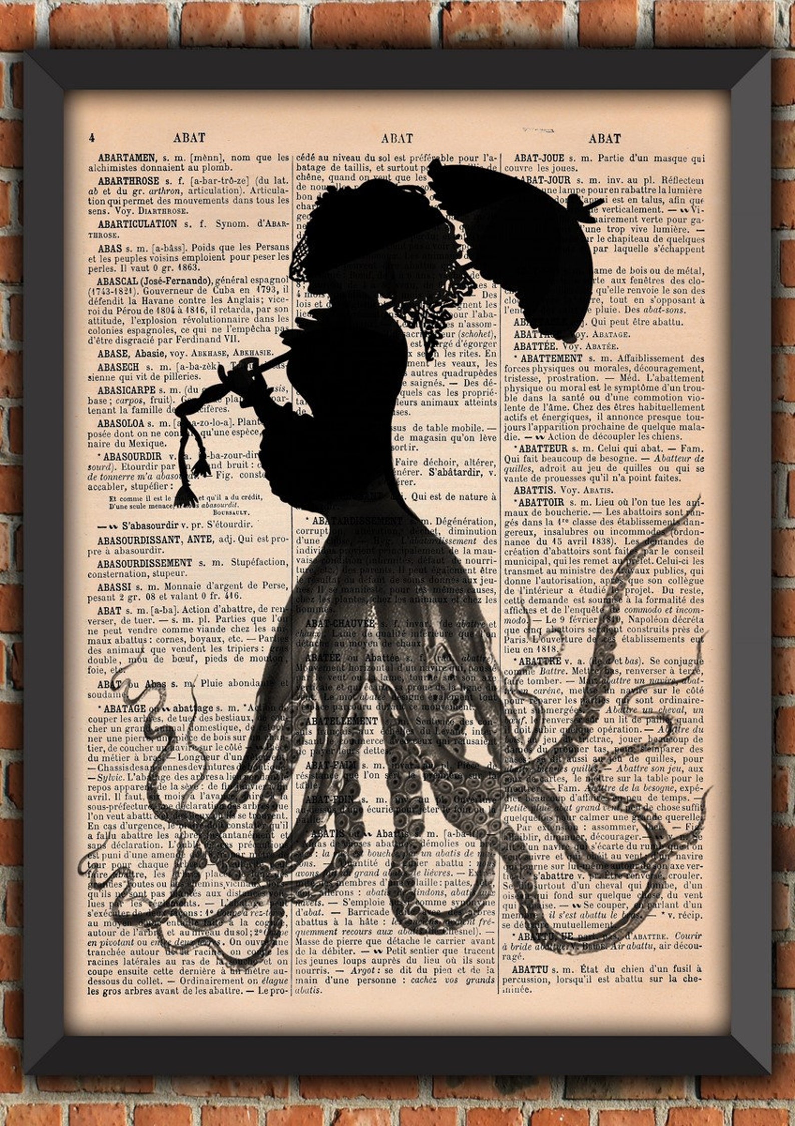 Victorian Octopus Lady Tentacles Jules Vernes Squid Ocean Sea | Etsy