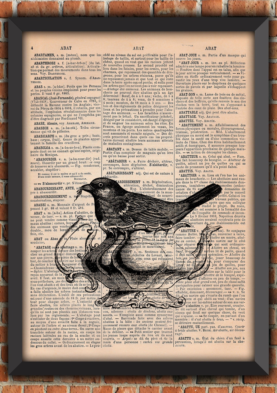 Tea Poster, Shabby Chic Poster, Bird Poster, Vintage Style Poster ...