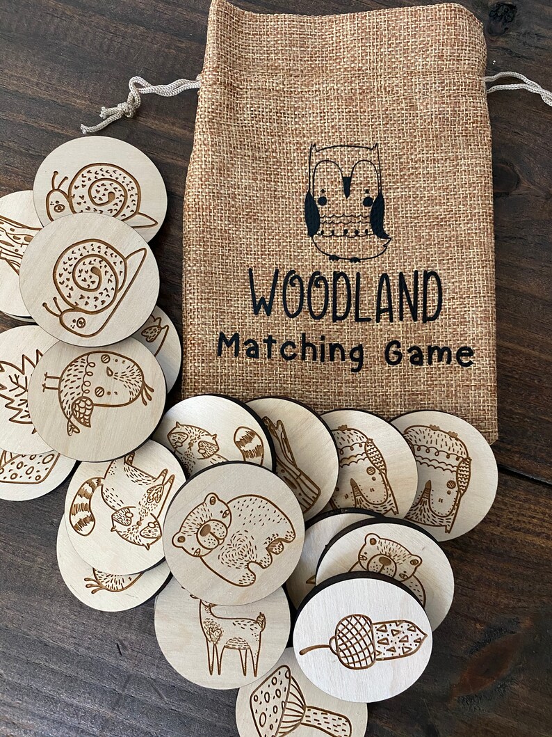 Woodland Themed Memory Matching Game Kids Game Matching - Etsy