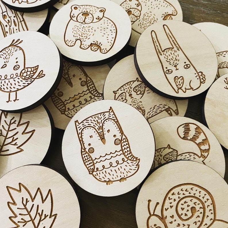 Woodland Themed Memory Matching Game Kids Game Matching - Etsy