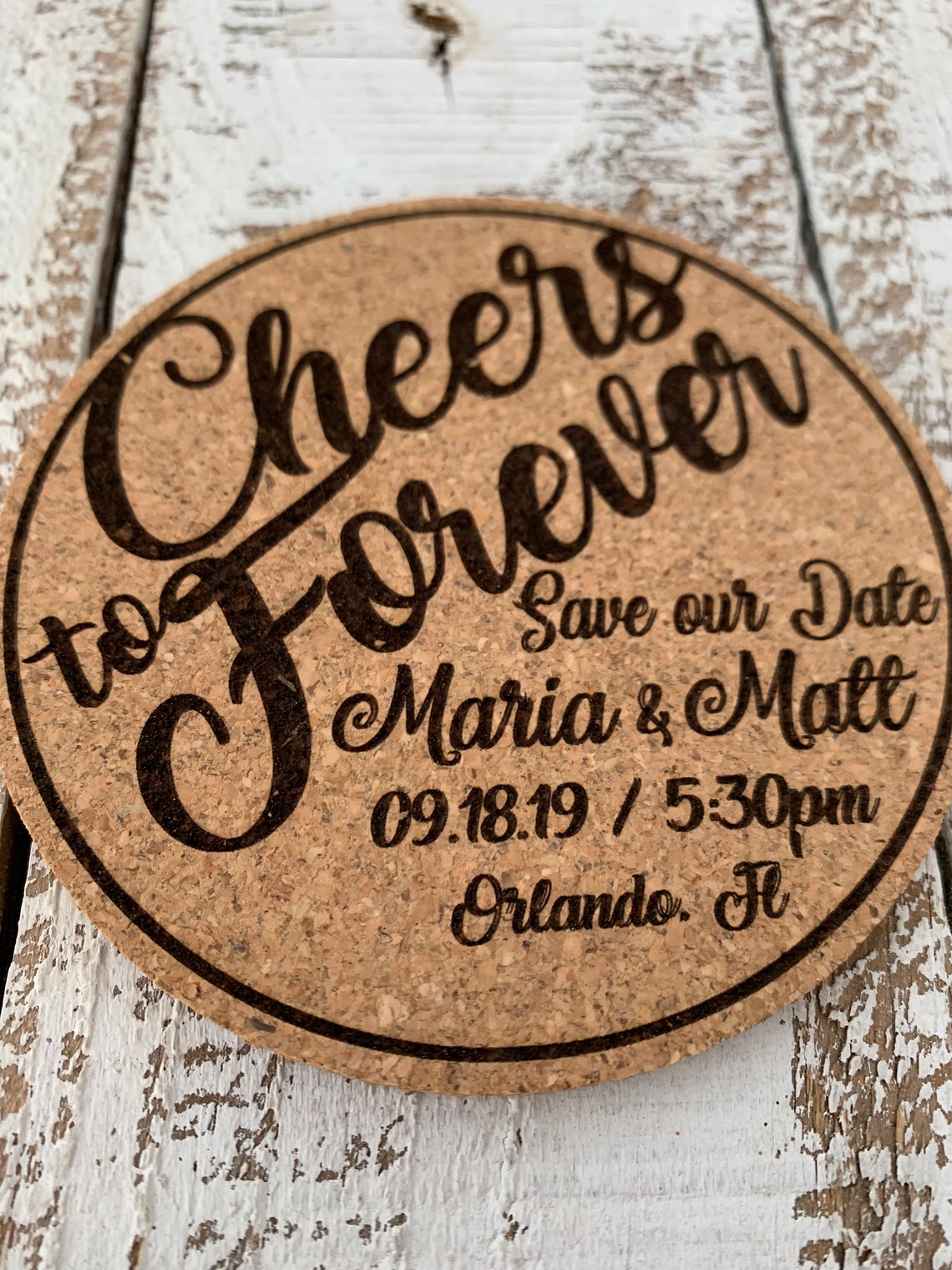Cheers to Forever Cork Save the Date coasters set of 30 | Etsy