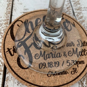 Cheers to Forever Cork Save the Date Coasters Set of 30 - Etsy