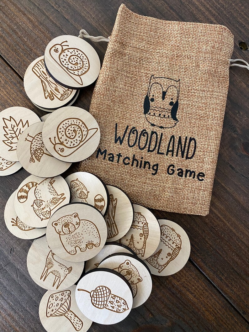 Woodland Themed Memory Matching Game Kids Game Matching - Etsy