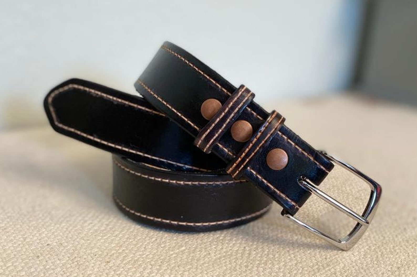 Men's Leather Belt With Removable Buckle 1 1/2 Inch - Etsy