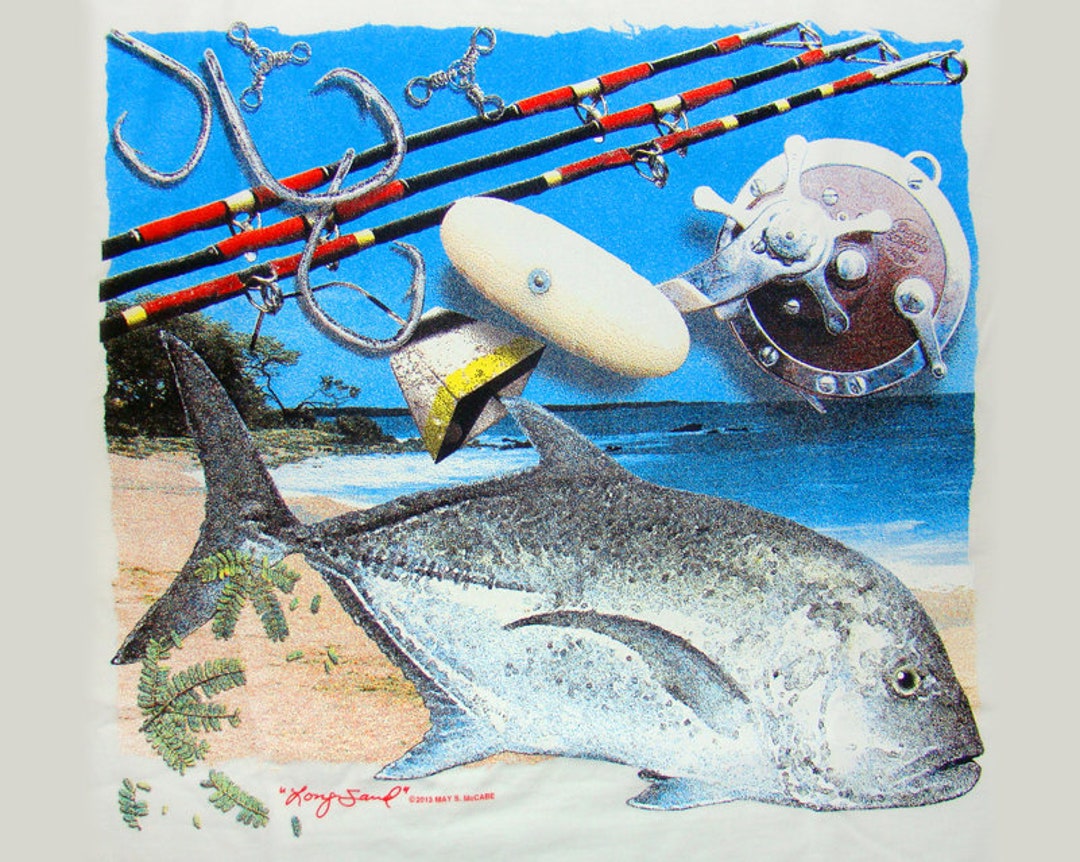 Long Sand Pocket T-shirt, Ulua Fishing, Hawaii Fishing Shirt, Hawaiian ...