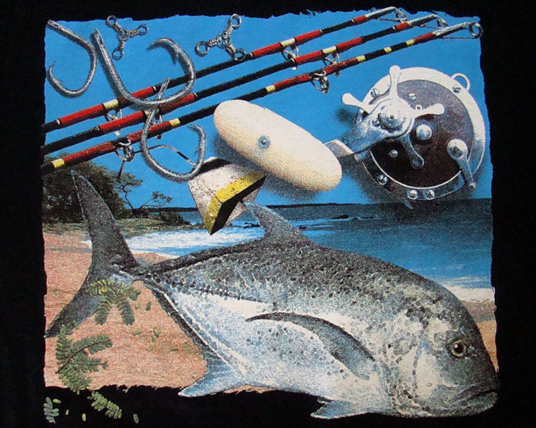 Long Sand T-shirt, Ulua Fishing T-shirt, Hawaii Fishing Shirt, Hawaiian ...