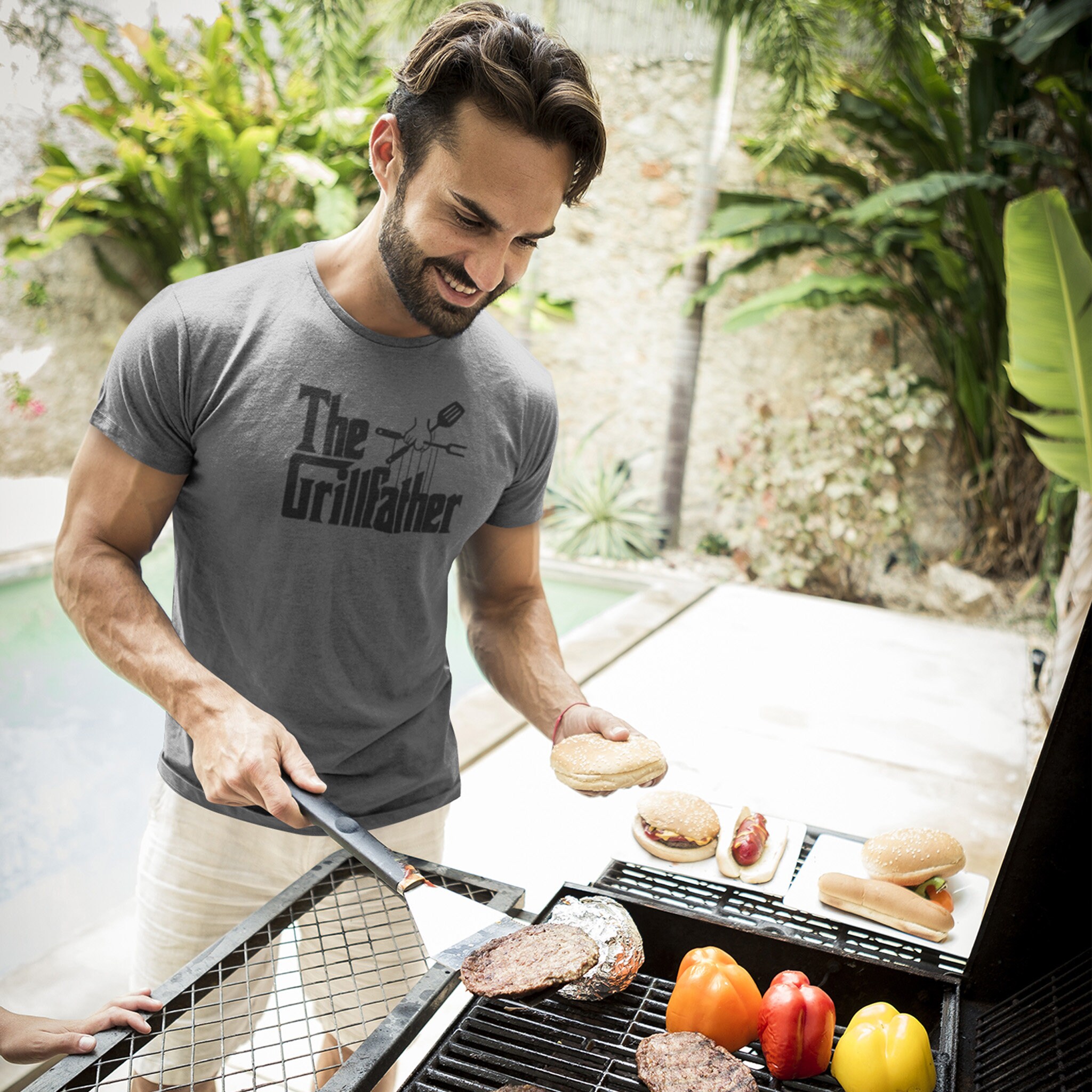 The Grillfather Shirt Fathers Day Gift for Dad Bonus Dad | Etsy