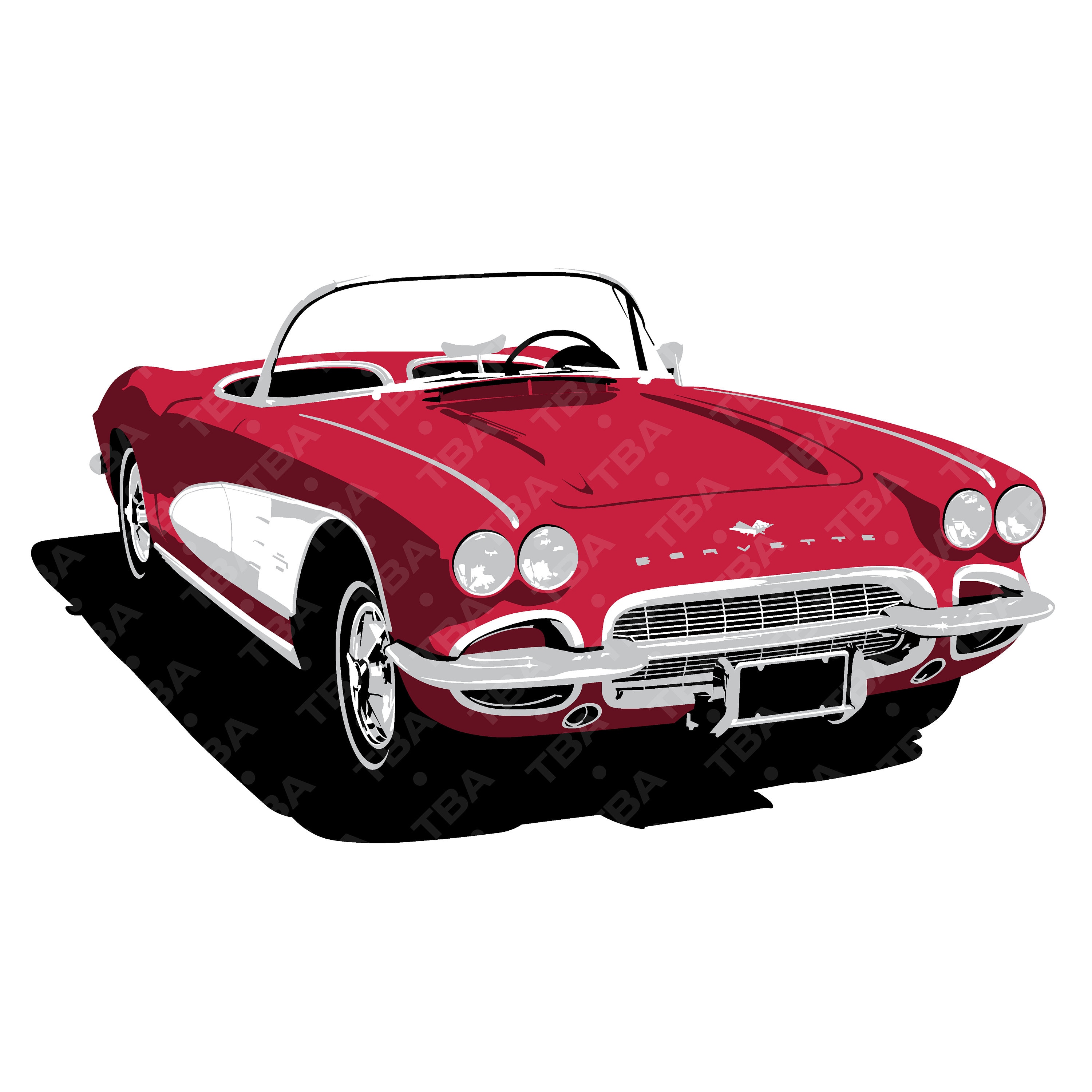 Red Corvette Clipart