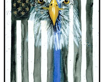Thin Blue Line Eagle | Etsy