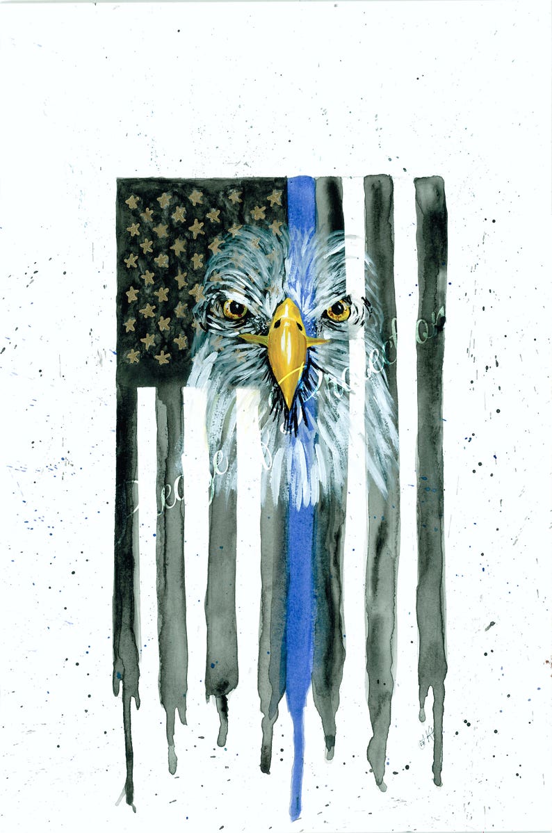 Thin Blue Line Eagle Print - Etsy