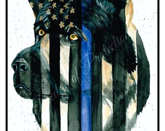 K-9 Vinyl Decal Support Blue Line Police K-9 Vinyl Decal Support Law ...