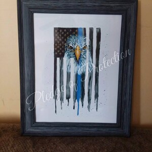 Thin Blue Line Eagle Print - Etsy