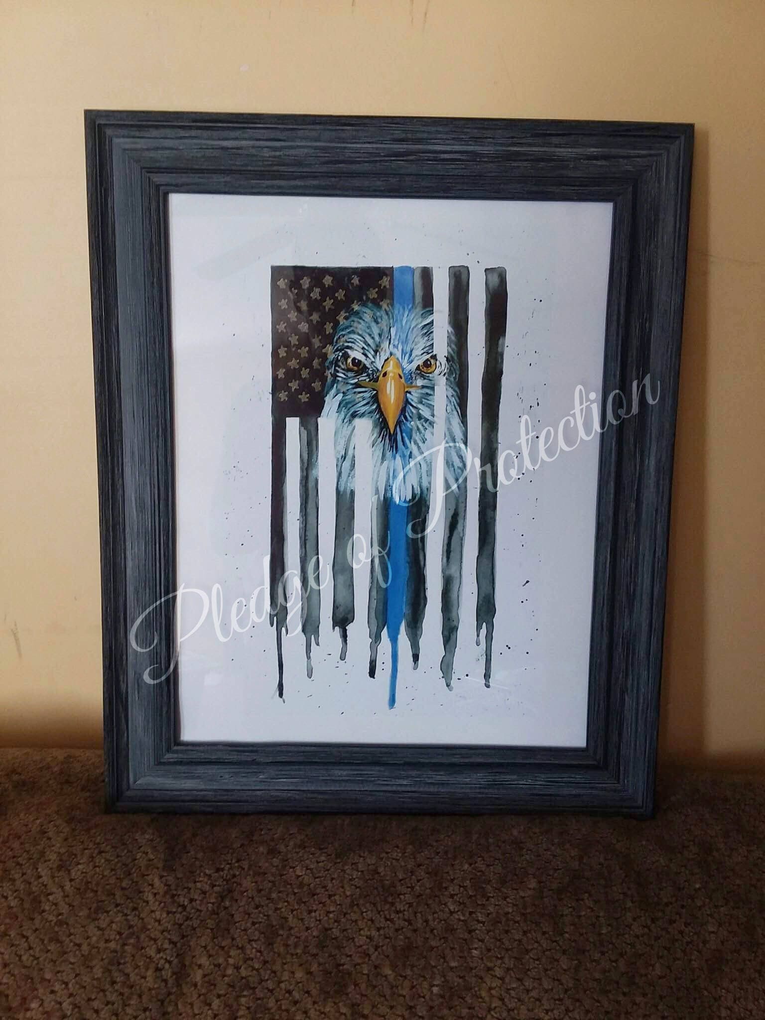 Thin Blue Line Eagle Print - Etsy