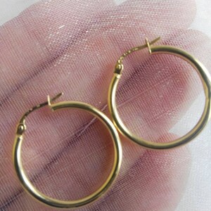 Solid 18k Yellow Gold Hoops Earrings, Luxury Jewel, Good Luck, Bride ...
