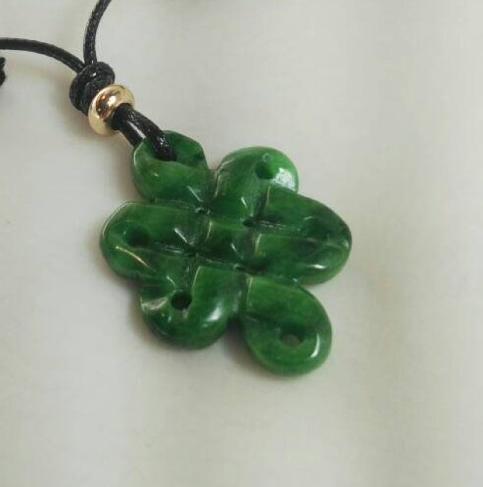 Carved Green Jade Necklace Tibetan Jade Celtic Knot Good - Etsy