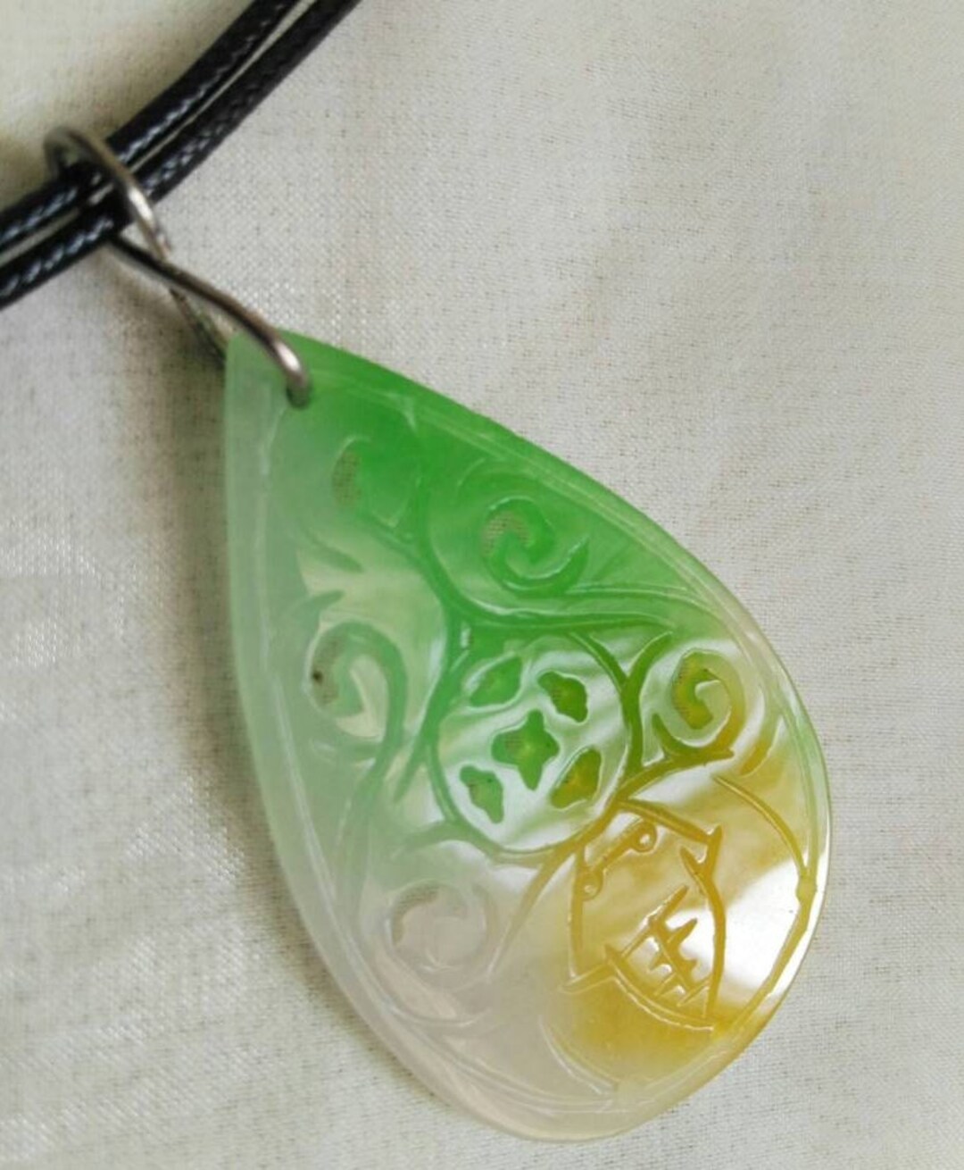 White Jade Green Jade Yellow Jade Infinity Pendant - Etsy
